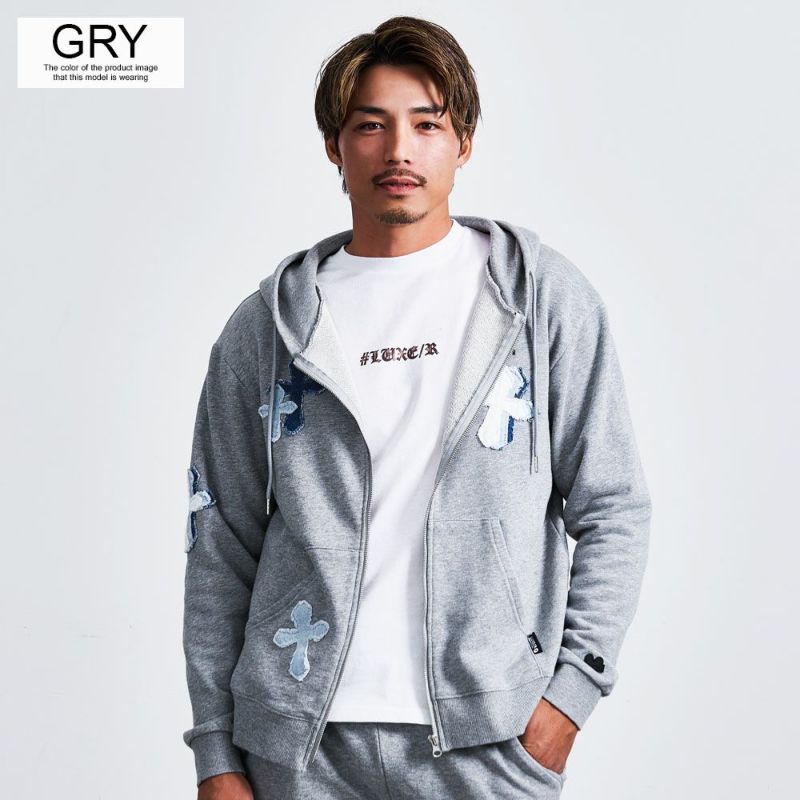 パーカー メンズ ブランド ジップパーカー おしゃれ LUXE R ラグジュ